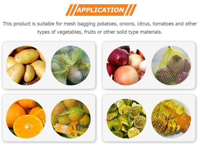 Mesh bag packaging machine detail view