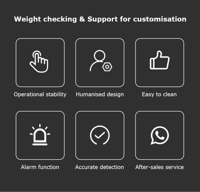 Close-up of check weigher touch screen interface