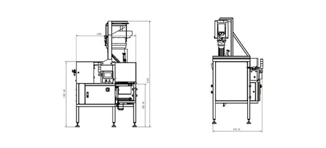 Detailed dimensions of the strapping machine