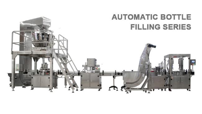 Multihead weigher filling system overview showing conveyor and filling components