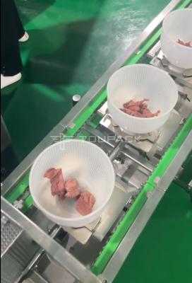 China Rotary Vacuum Bag Packaging Machine Beef Cubes Weighing And Packaging System Multihead Weigher for sale