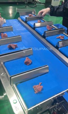China Rotary Vacuum Bag Packaging Machine Beef Cubes Weighing And Packaging System Multihead Weigher for sale
