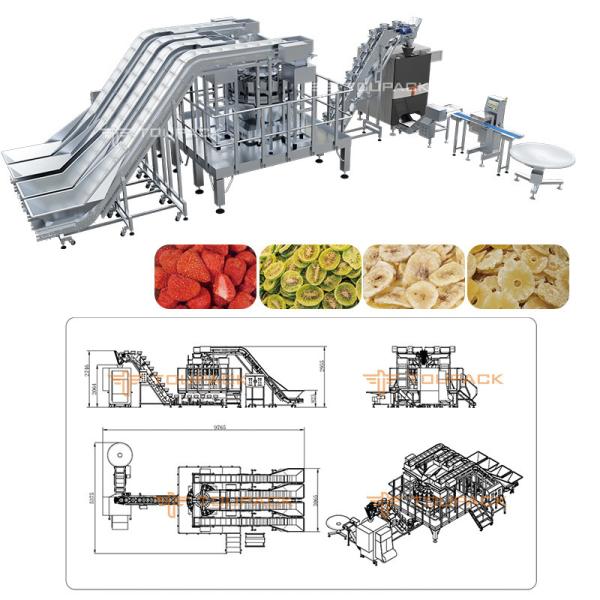 24/32 ヘッド 多頭 計量器 混合 脱水 ストロベリー 袋 詰め機 脱水 野菜 梱包機