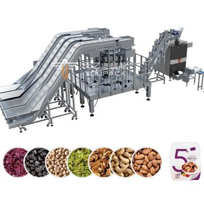 Cina Pacchetto automatico 4 in 1 Macchina di imballaggio di frutta secca Noci Noci di cashew Macchina di imballaggio di snack Macchina di imballaggio di arachidi rivestita in vendita