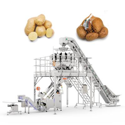 Cina Macchina automatica per il confezionamento in rete di noci di alta qualità, macchina per il confezionamento in sacchi a rete di aglio, cipolle, patate, agrumi, macchina per il confezionamento in sacchi a rete di monete di cioccolato in vendita