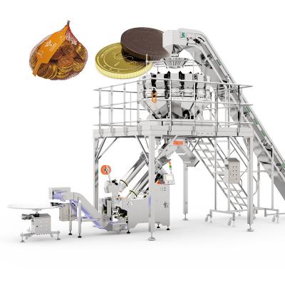 Chine Machine d'emballage automatique de sacs en filet de noix de haute qualité pour l'emballage de sacs en filet d'ail, d'oignons, de pommes de terre, d'agrumes, de pièces de chocolat à vendre