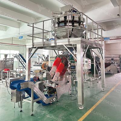 Chine Machine d'emballage automatique de sacs en filet de noix de haute qualité pour l'emballage de sacs en filet d'ail, d'oignons, de pommes de terre, d'agrumes, de pièces de chocolat à vendre