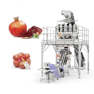 China Automatic Weighing Packing Machine with 25-40 BPM Speed 220V Full-automatic Mesh Bag Packing Machine with 1.5 Years Warranty for sale