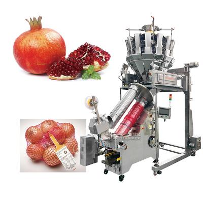 China Full-automatic Mesh Bag Packaging Machine with 25-40 BPM Speed and 1.5 Years Warranty for Waterproof Fruit and Vegetable Packaging for sale