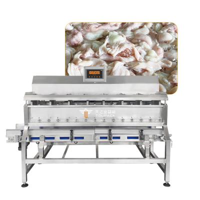 China Octopus Multi-head Weigher 7 Head Flip Type Combination Scale Seafood Back Seal Bag Packing Machine for sale