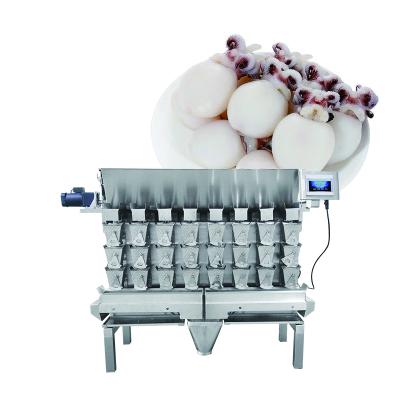 China 50g-2000g 3-layer 8 Head Fresh Food Weigher Shark Fin Pillow Bag Weighing and Packaging Machine for sale