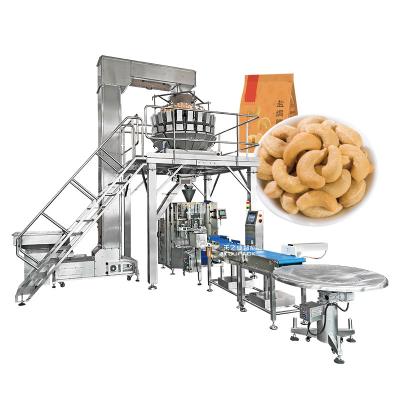 China Full Automatic VFFS Weighing Seal Pouch Bag Packaging Coffee Feed Banana Candy Snack Nitrogen Grain Potato Chips Packing Machine for sale