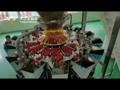 100-3000g Machine van de fruitsalade de Wegende Verpakking met 14 Hoofdweger 60P/M