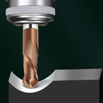 Cina HRC65 Milling CNC Solid Carbide Ball Nose End Mill per acciaio indurito in vendita