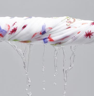 China Beautiful Green Floral Gauze Fabric 190gsm Cotton Bamboo Swaddle Blanket for sale