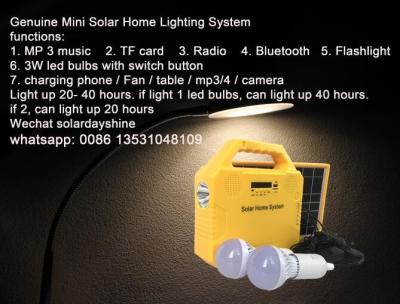 China wholesale price Genuine Mini Solar Home Lighting System  with radio mp3 bluetooth for sale