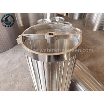 China 100um Slot Inlet And Outlet Wire Wrapped Screen Baskets for sale