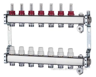 China Art 700 N+1 7-Branch PEX Stainless steel radiant floor heating manifold for 1/2