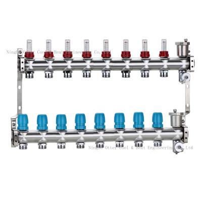 China Art 800 N8+1G  Bamboo shape 304 ss tube hot water radiant floor heating separator for central heating installation for sale