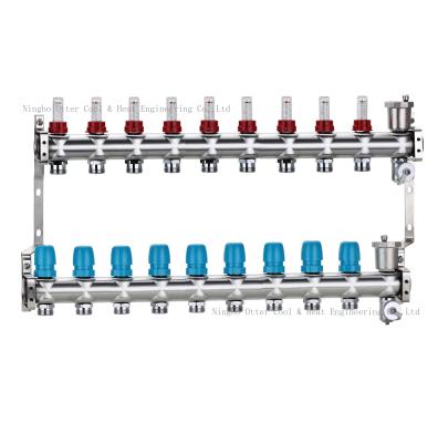 China Art 800 N9+1G  Bamboo shape 304 ss tube hot water radiant floor heating separator for central heating installation for sale