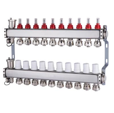 China Art 700 N9+1G  Bamboo shape 304 ss tube hot water radiant floor heating separator for central heating installation for sale