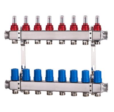 China Art 700 N8 Flow meter 304 ss tube hot water radiant floor heating separator for central heating installation for sale