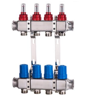 China Art 700 N4 Flow meter 304 ss tube hot water radiant floor heating separator for central heating installation for sale