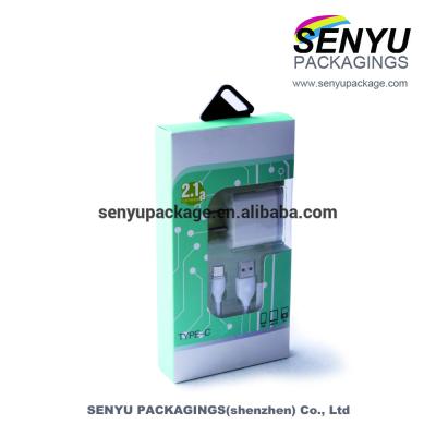 Cina Progetti il cavo della data di USB/scatola per il cliente d'imballaggio di elettronica con la chiara finestra del PVC in vendita