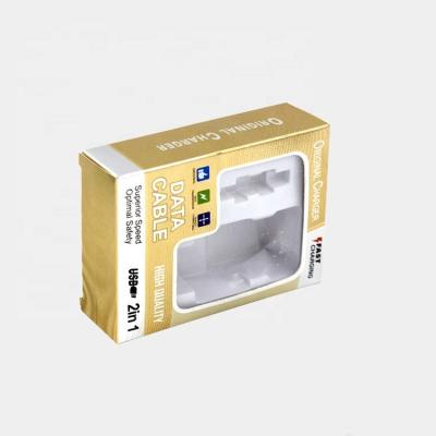 Cina Caricatore stampato abitudine del contenitore di carta di cartone del contenitore di imballaggio del cavo di dati del Usb che imballa con la finestra in vendita