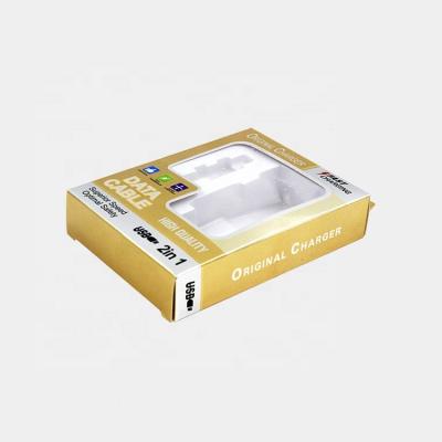 Cina Caricatore stampato abitudine del contenitore di carta di cartone del contenitore di imballaggio del cavo di dati del Usb che imballa con la finestra in vendita