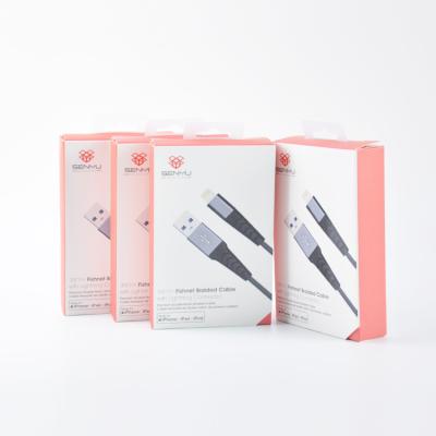 Cina Tipo-c su ordinazione carta di androide del contenitore di imballaggio di progettazione di stampa di logo del contenitore di imballaggio del cavo del usb del telefono della mela in vendita