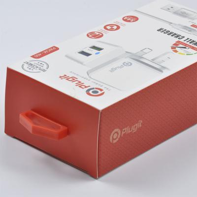 Cina Piccolo contenitore di carta d'imballaggio di cartone degli accessori economici su ordinazione del telefono con la finestra del PVC in vendita
