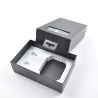 China Black Window Box Packaging / Earphone Cardboard Box With Window Lid for sale