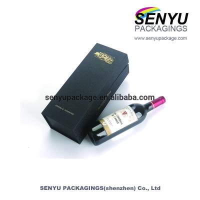 China Custom Made Hard Cardboard Wine Box Paper Wine Bottle Glass Gift Folding for sale
