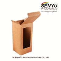 China Cardboard Kraft Paper Packaging / Recycled Doll Packaging Boxes With Window for sale