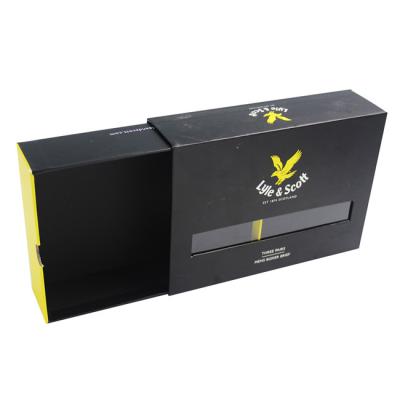 Cina Scatola di finestra della biancheria intima dell'ANIMALE DOMESTICO del PVC che imballa stampando stile scorrevole del cassetto del cartone del nero di Matt in vendita