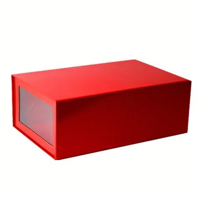 Cina Contenitori di scarpa rossi riciclati abitudine del cartone con finestra di plastica dei pp la chiara in vendita