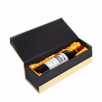China Gift Whisky Wine Bottle Packaging Boxes Cardboard Wine Box Black Paper with Custom Logo for sale