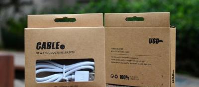 China Brown Kraft Paper Packaging Box with Window / Usb Cable Box Recycled Materials for sale