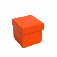 China Wholesale Customized Packaging Empty Orange Box Gift Paper Kraft Foldable Box with Lids for sale