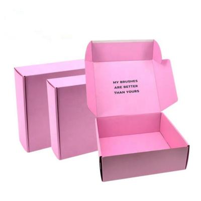 Cina Il rosa ha colorato le scatole di spedizione ondulate per il trasporto cosmetico degli aerei delle spazzole in vendita