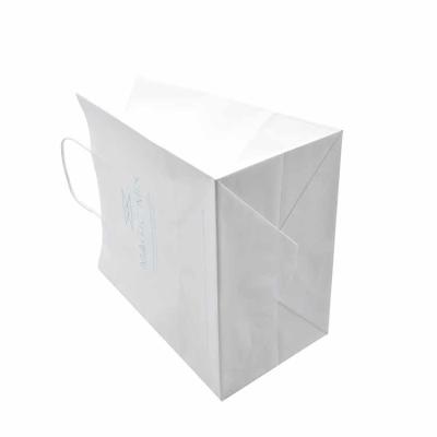 Cina Sacchi di carta su ordinazione di Kraft con il commestibile bianco di colore della maniglia di lunghezza della mano in vendita