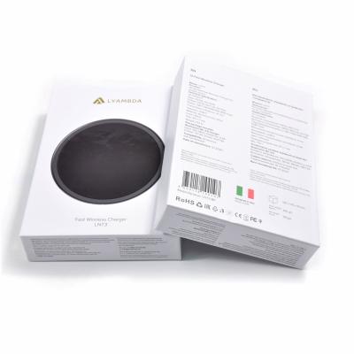 Cina 200g/sm Qi 10W Wireless Charger Paper Box Packaging in vendita