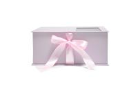China Pink Book Shape Window Handmade UV Coating Gift Box Packaging for sale