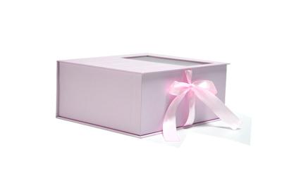 Cina Imballaggio ricoprente UV fatto a mano del contenitore di regalo del libro della finestra rosa di forma in vendita