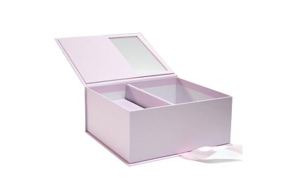 Cina Imballaggio ricoprente UV fatto a mano del contenitore di regalo del libro della finestra rosa di forma in vendita