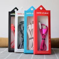 China 130gsm Mobile Phone Data Cable Packaging Box With Window for sale