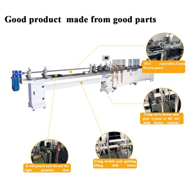 Quality Automatic Wooden Venetain Blind Machine Faux Wood Slat Punching Threading for sale
