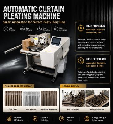 China Automatic Curtain Pleating Machine – Industrial Fabric Pleating, High Precision，Long-term Stable Performance for sale