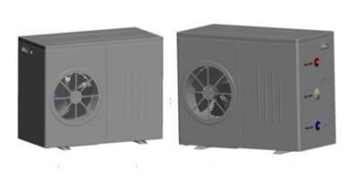 Wall mounted all in one heat pump with 60 liter enamel water tank,all in one heat pump